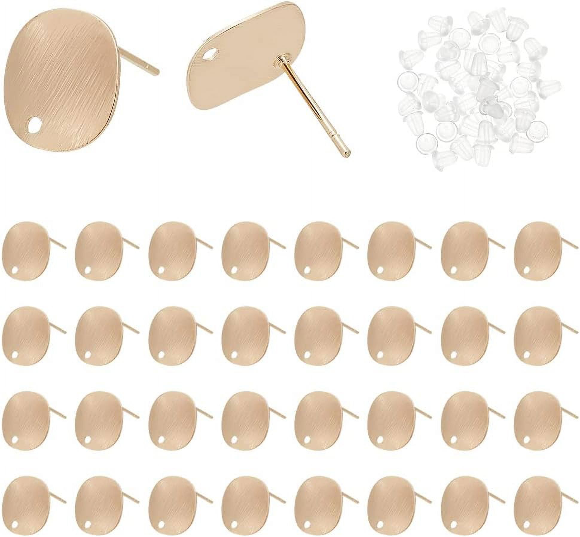 30Pcs Round Ear StudSupplies Twist Round Posts Stud Earring Flat ...