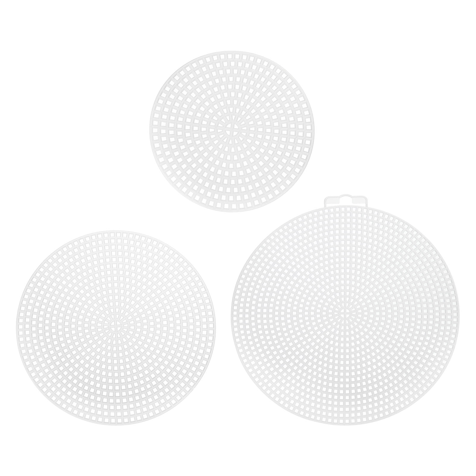 30Pcs Round Plastic Canvas Mesh Sheets 3", 4.53", 5.79" Circle Blank ...