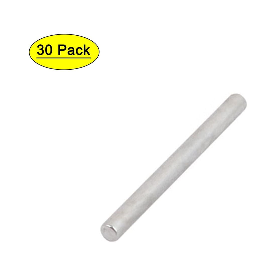 30Pcs Round Shaft Solid Steel Rods Axles 2mm x 22mm Silver Tone ...