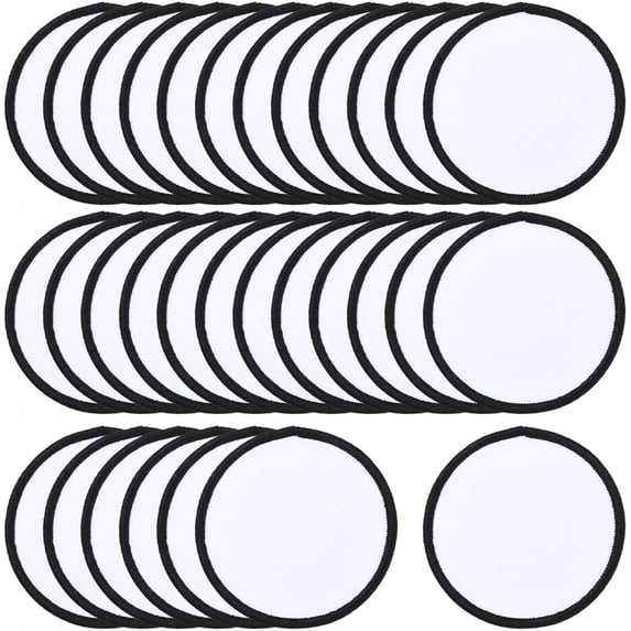 30Pcs Round Sublimation Patches Blank White Sublimation Patch Black ...