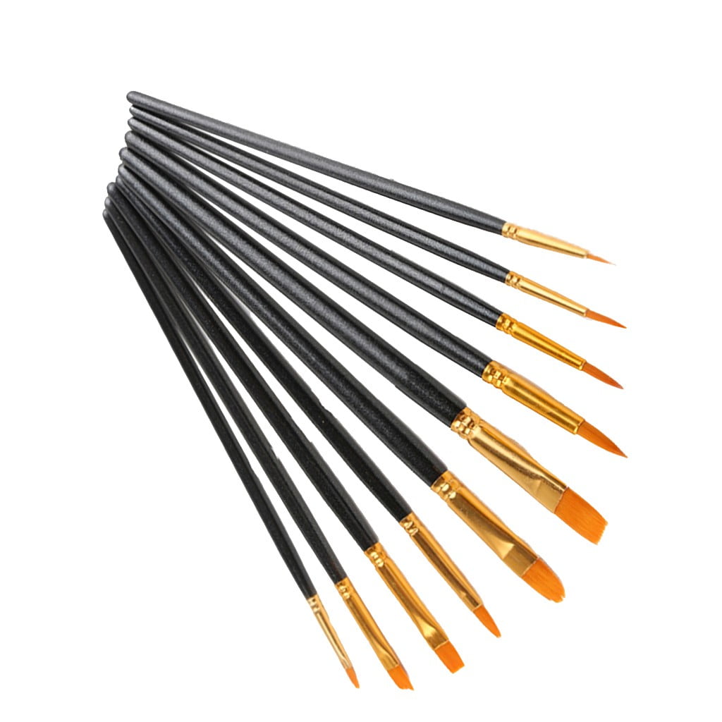 30Pcs Round Tip Paint Brushes Set for Acrylic Watercolor, Nylon Hair ...