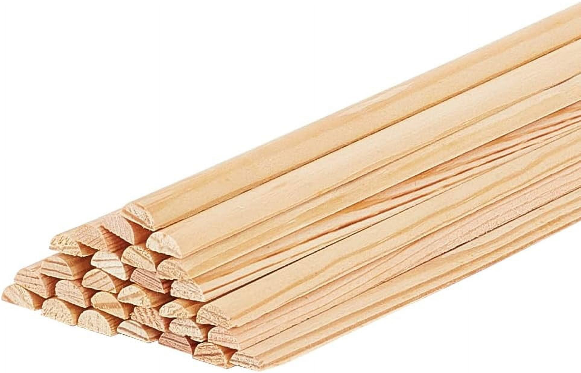 30Pcs Round Wood Sticks Unfinished Wooden Strips Round Dowels Strips ...