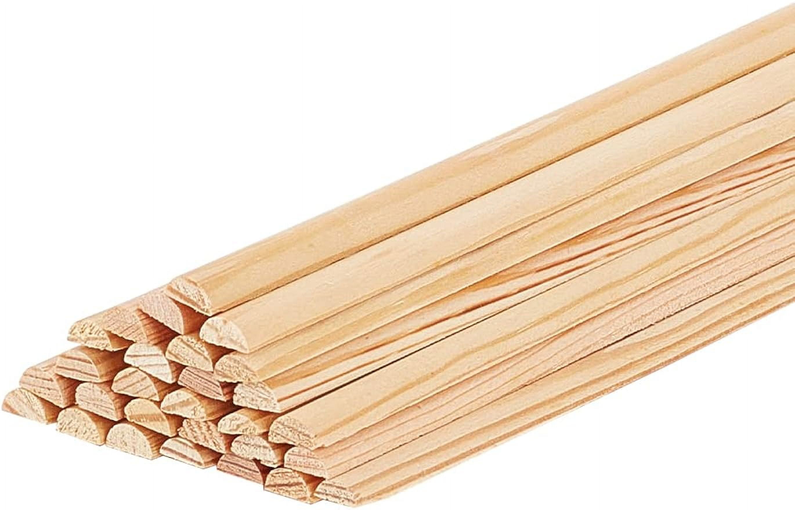 30Pcs Round Wood Unfinished Wooden Strips Dowel Rod Sticks Model ...