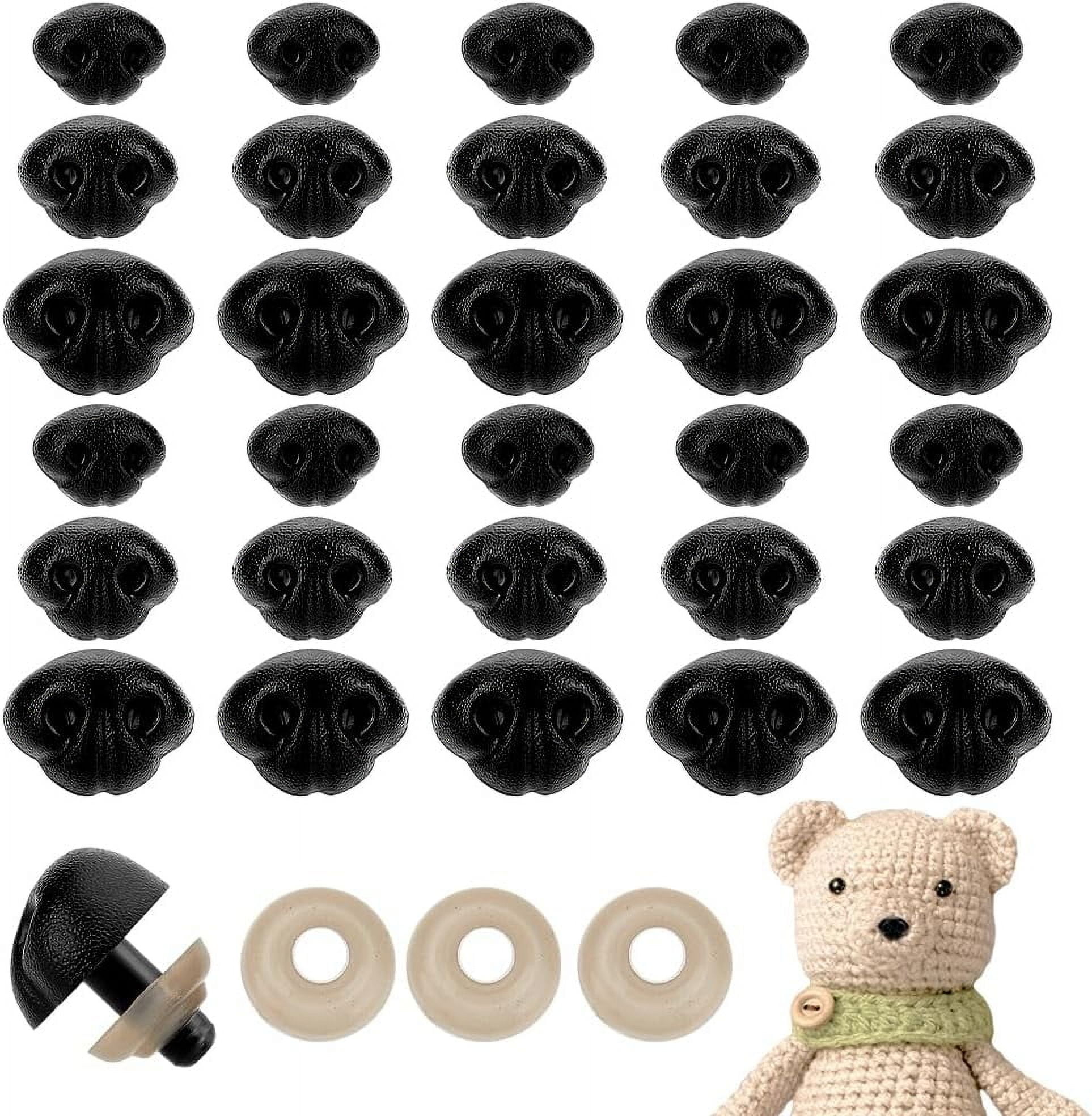 30Pcs Safety Noses for Amigurumi Plastic Animal Safety Noses with ...