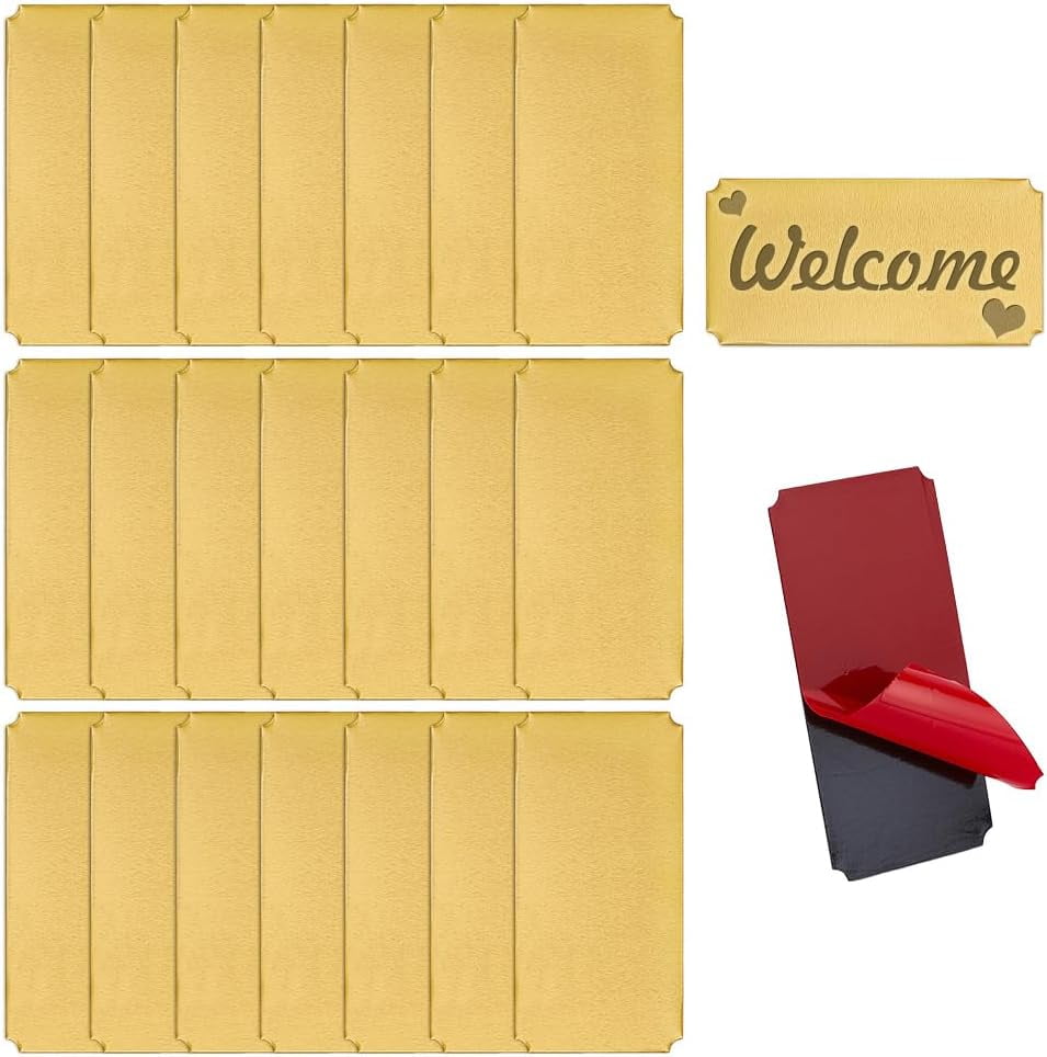 30Pcs Self-adhesion Aluminium Sheet Blank Name Plates for Laser ...