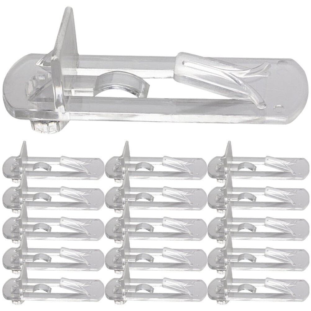 PINXOR 30Pcs Adjustable Shelf Pegs, Clear Locking Cabinet Clips ...