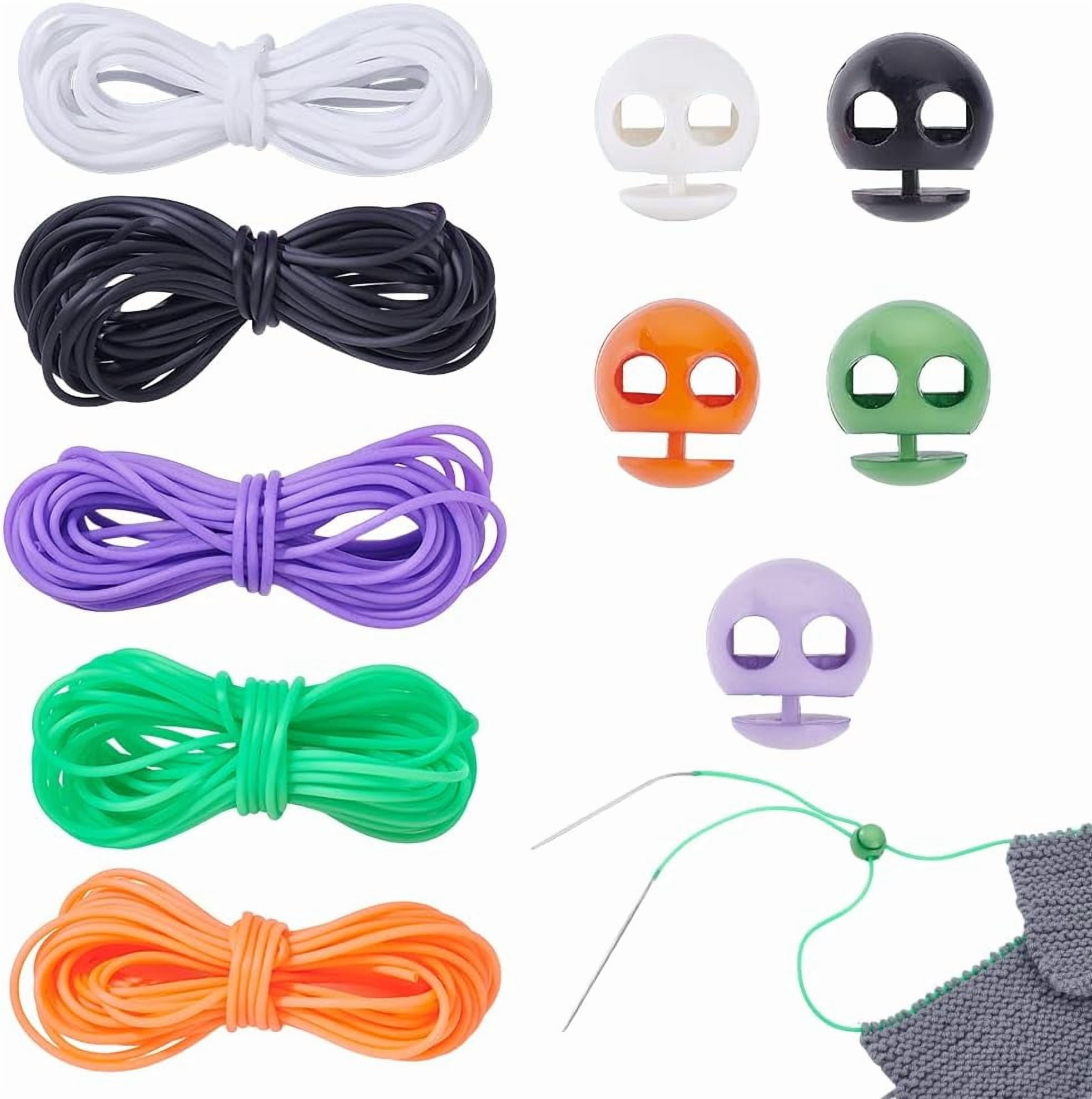 30Pcs Silicone Knitting Stitches Holder 5 Rolls 2mm Tubing Barber Cord ...