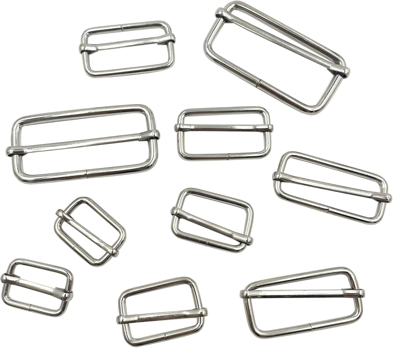 30Pcs Slide Buckle - Metal Slides Rectangle Adjustable Webbing Slider ...