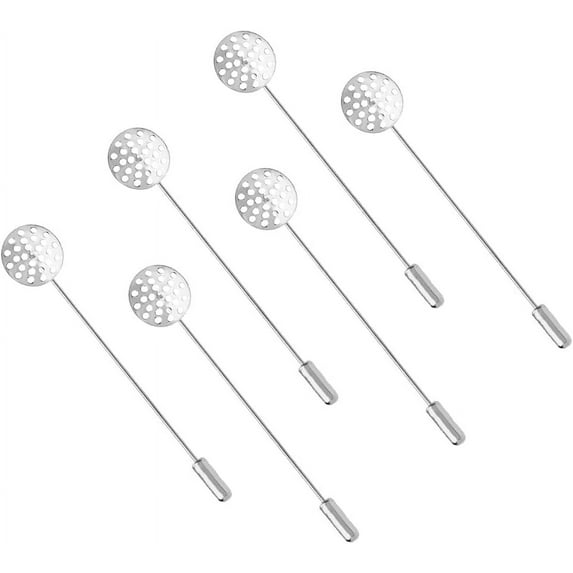 30Pcs Sliver Flat Round Tray Lapel Pin Brass Blank Brooch Pin Hat Pins ...