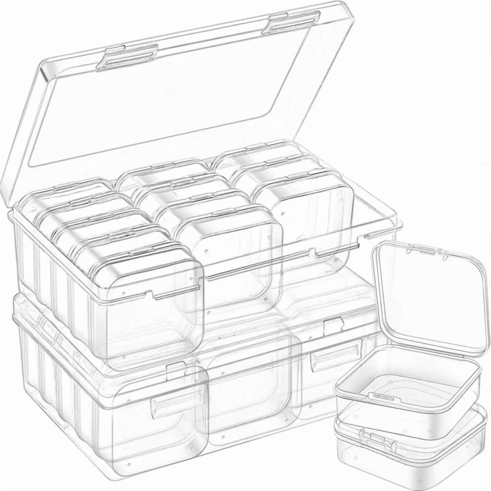 30Pcs Small Bead Organizer Plastic Bead Storage Containers Clear ...