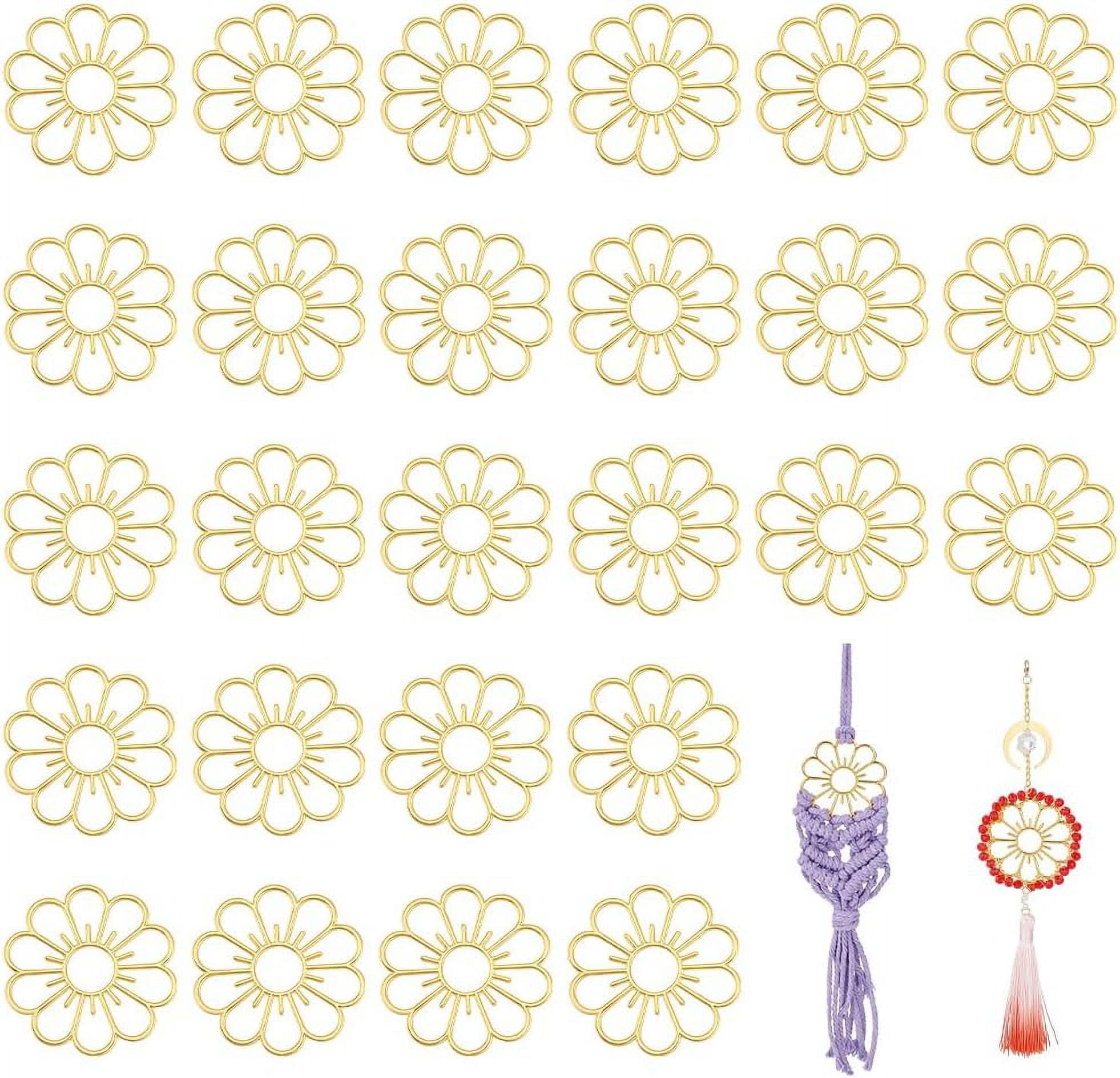 30Pcs Small Flower Dream Catcher Frame Gold Floral Frame Small Dream ...