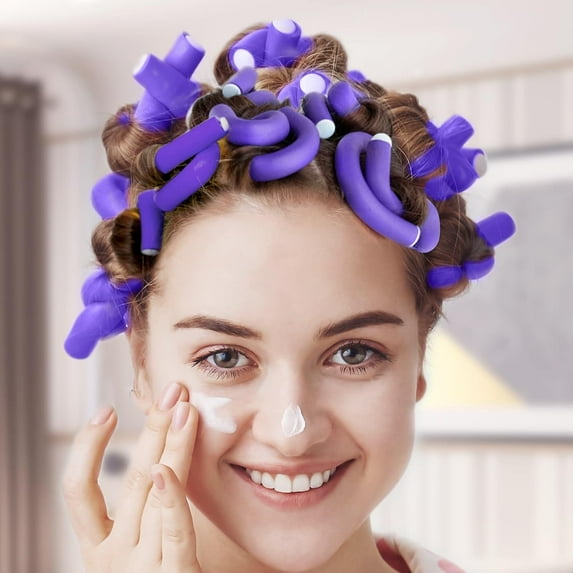 30Pcs Small Foam Hair Curlers, 9.45" Length x 0.47" Diameter, No-Heat ...
