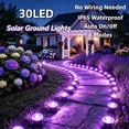 30Pcs Solar LED Pathway Lights Outdoor, Purple Light, 8 Modes, IP65 ...