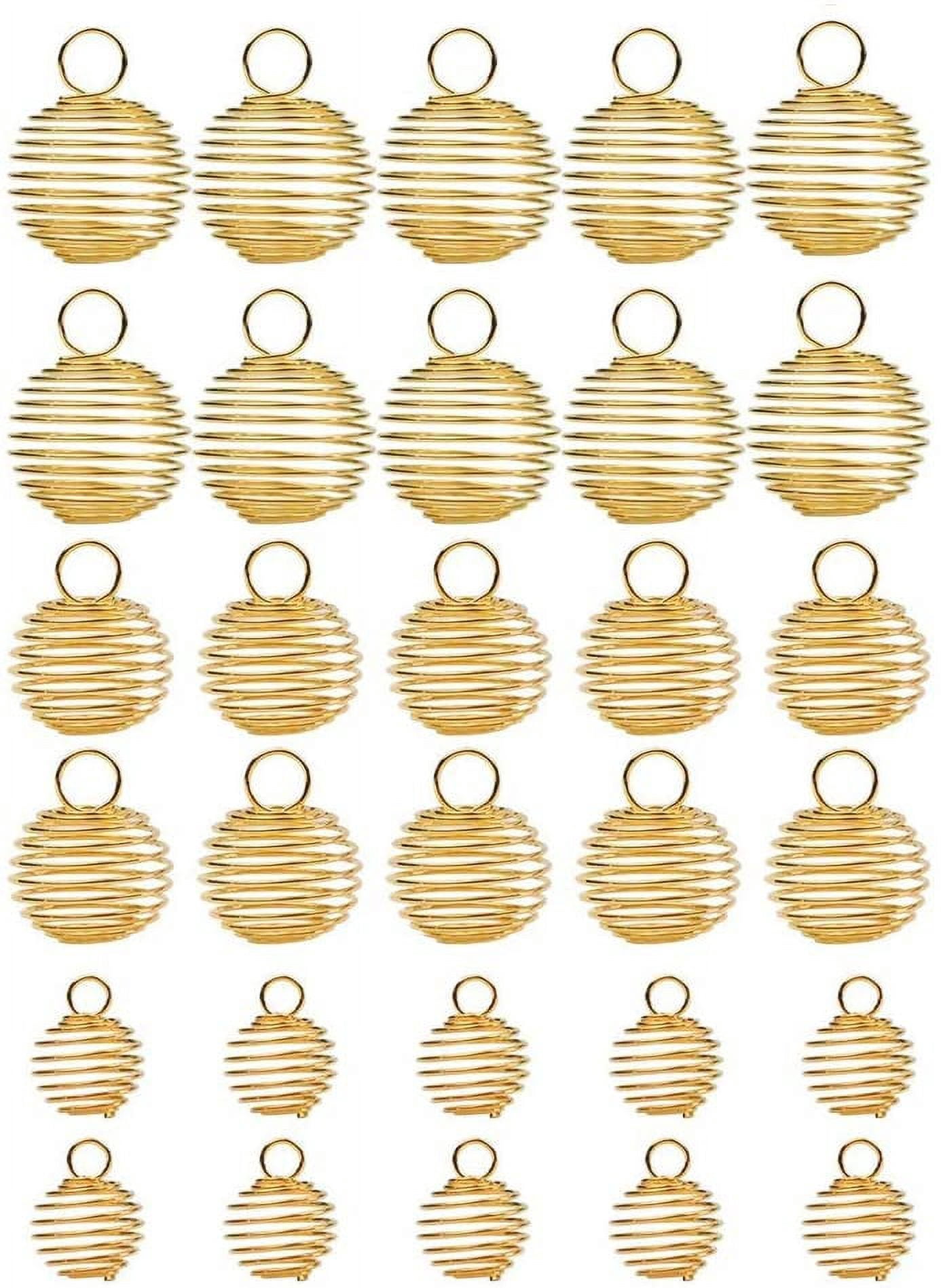 30Pcs Spiral Bead Hollow Cages Necklace Cage Charm Pendant Kit Jewelry ...