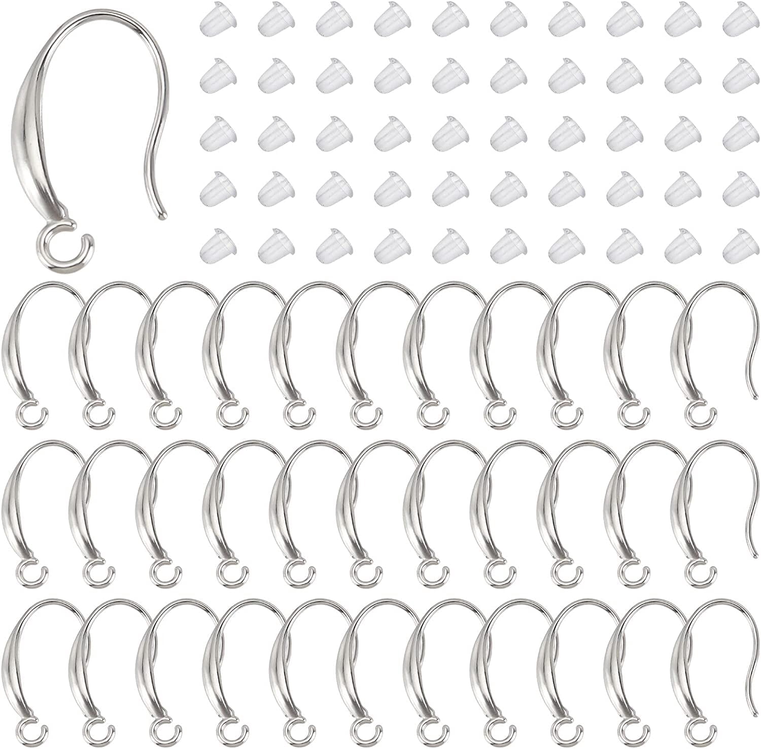 30Pcs Split Flat Ear Wire Bead Earring Hooks French Wire Hooks Earring ...