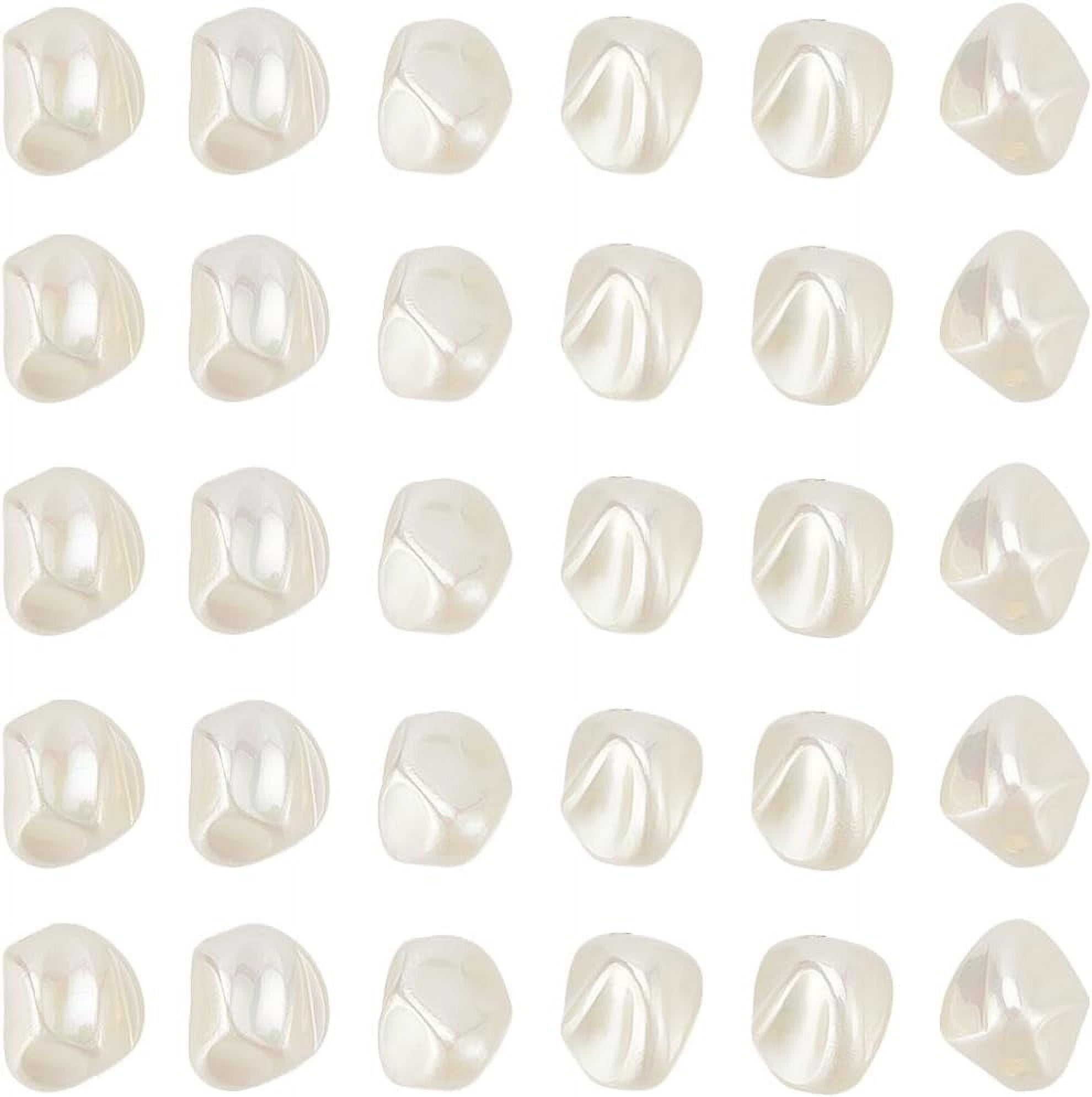 30Pcs Spray Painted Plastic Beads Imitation Pearl Nuggest Dyed AB Color ...