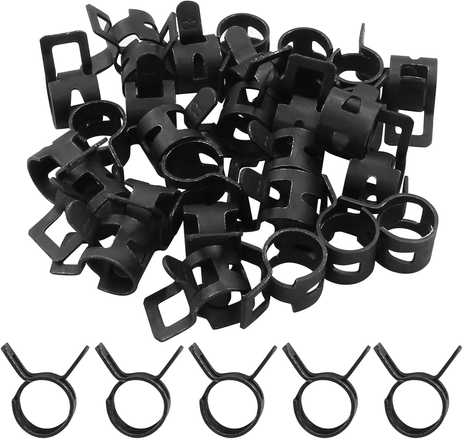 30Pcs Spring Band Clips 5/16" 8mm Air Hose Tube Water Pipe Fuel Hose ...