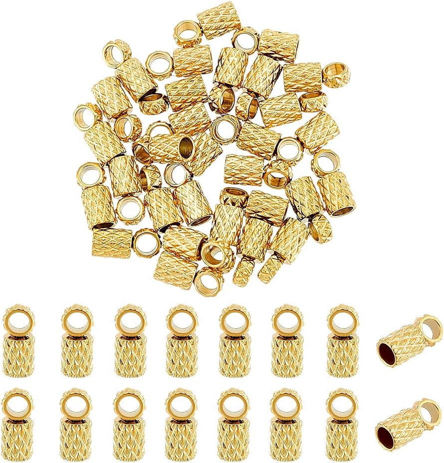 30Pcs Stainless Steel Cord Ends Column End Caps 2mm Inner Diameter ...