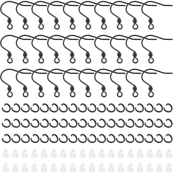 30Pcs Stainless Steel Earring Hooks with Horizontal Loops Pin 0.8mm ...