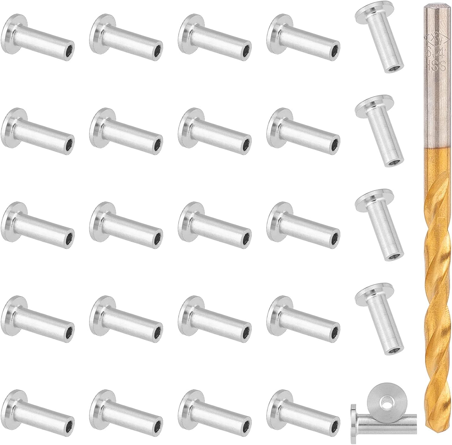 30Pcs Stainless Steel Stemball Swage Dead Ends Drill Bit Invisible ...