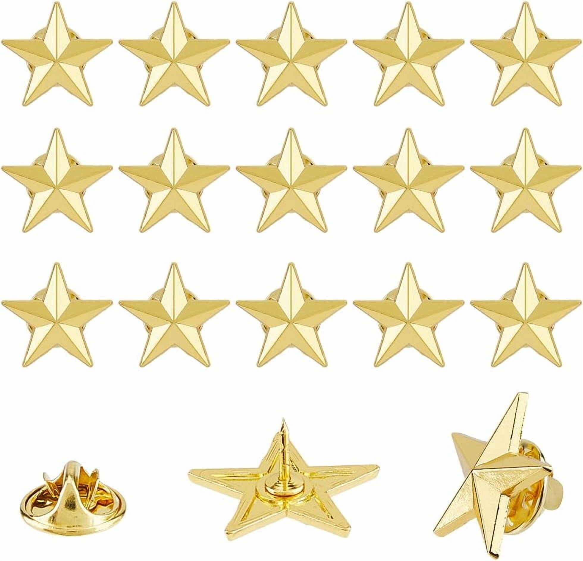 30Pcs Star Badge Lapel Pin 0.78inch/20mm Military Award Pins Pentagram ...