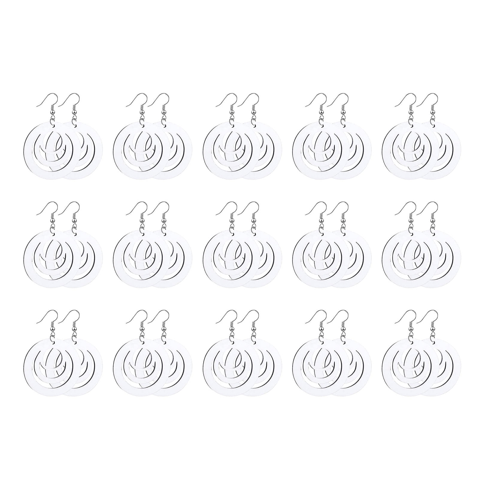 30Pcs Sublimation Earrings Blanks Heat Transfer Line Hook Earrings ...