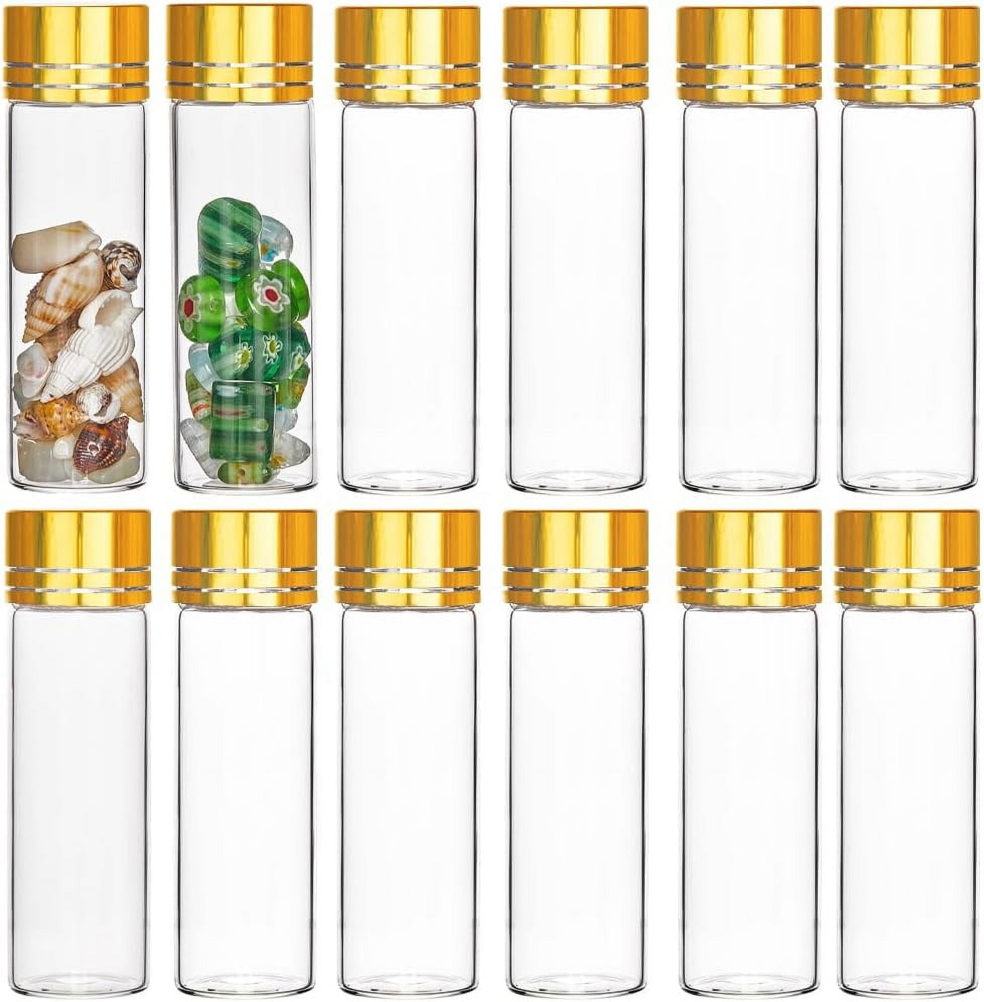 30Pcs Tiny Jars with Aluminum Screw capss 15ml Mini Glass Bottles Tiny ...