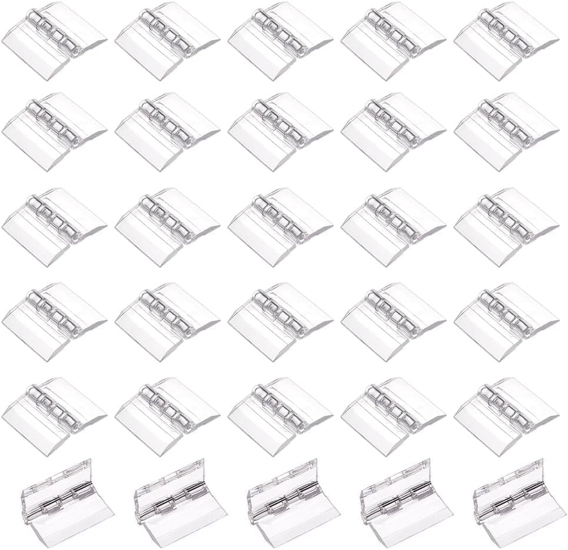 30Pcs Transparent Acrylic Hinges 1.34x0.7 Inch Continuous Hinge Folding ...