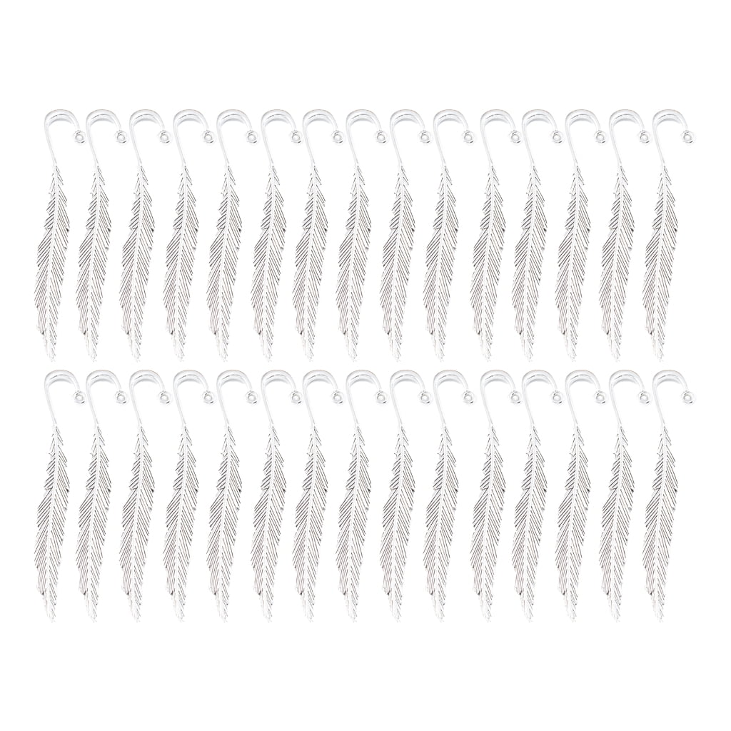 30Pcs Vintage Engraved Hook Bookmarks Feathered Metal Bookmarks for ...