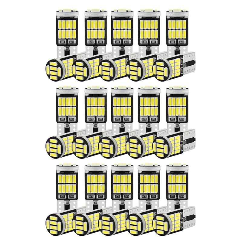 30Pcs W5W T10 LED Bulbs 4014 26SMD Car Interior Dome Roof Lamp License ...