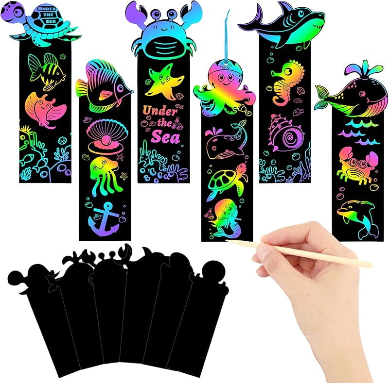30Pcs Welcome Back to School Scratch Bookmarks, Rainbow Magic Scratch ...