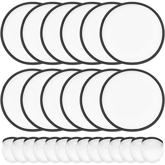 30Pcs White Foldable Flying Disc Fans 9.8inch Sublimation Fans Nylon ...