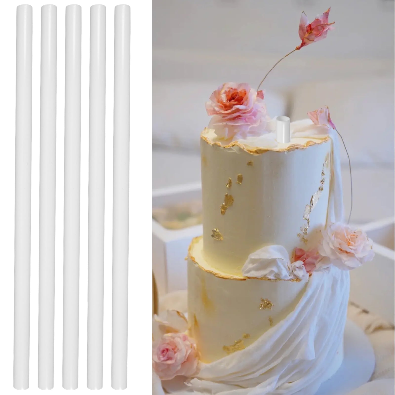 PartyKindom Cake Dowels Set White PP 30Pcs - Walmart.com