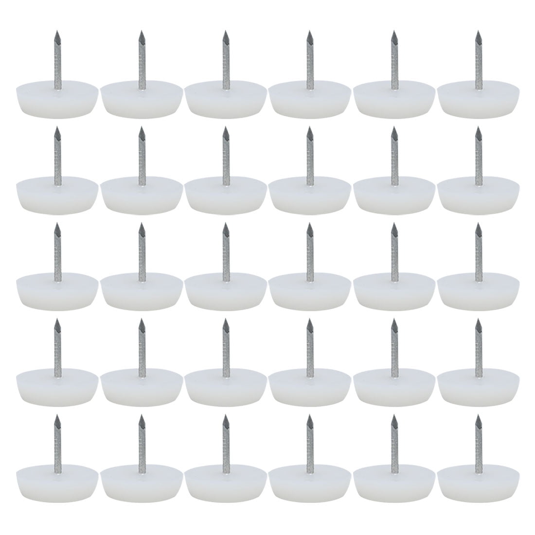 30Pcs White Plastic Round Head Metallic Pin Domed Nails for Furniture ...