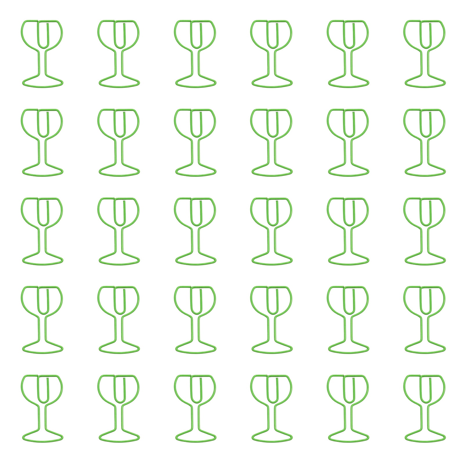 30Pcs Wine Glass Shape Paper Clip Metal Paper Clamp Bookmarks Clips For ...