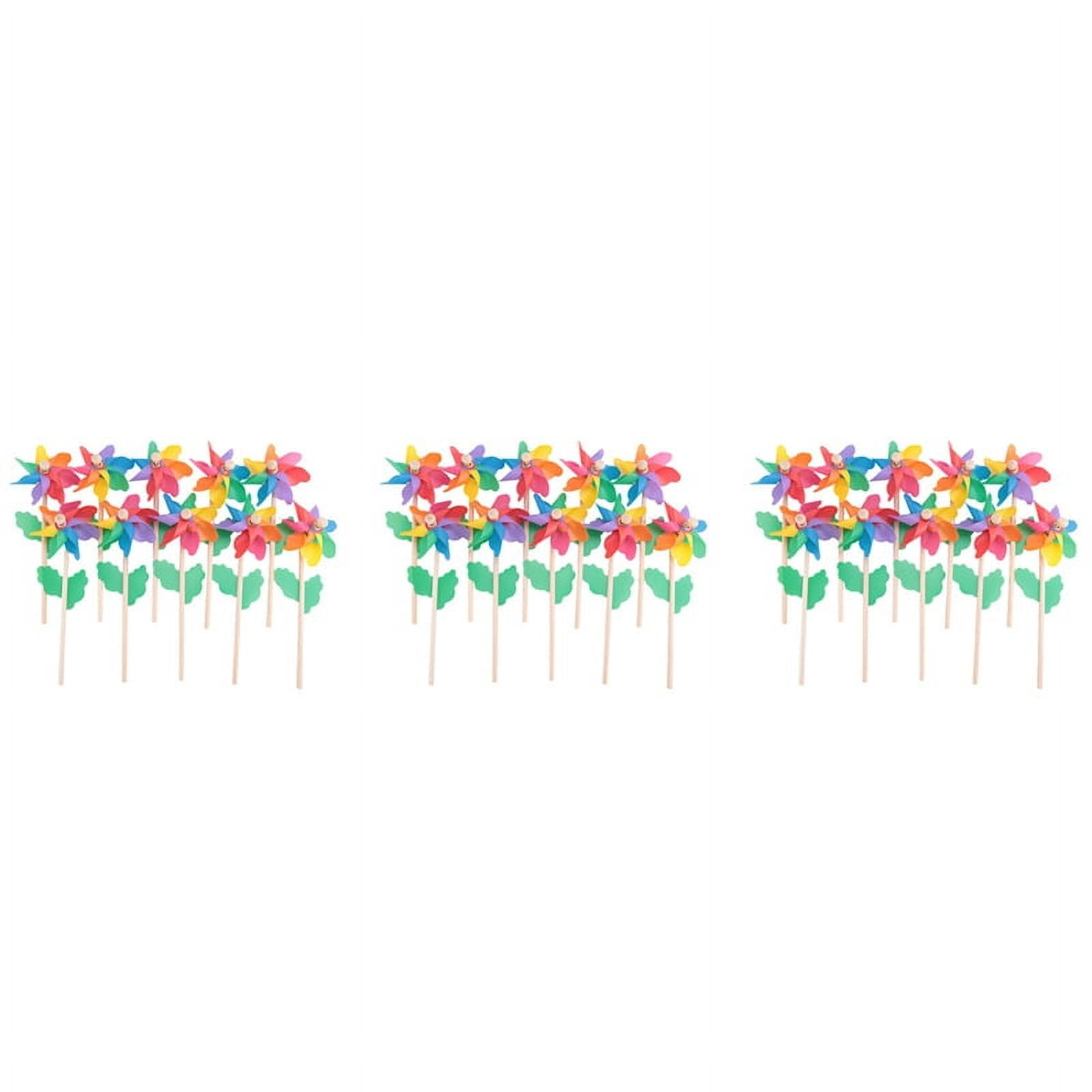 30Pcs Wooden Stick Pinwheels,Windmill Pinwheels DIY Pinwheels Set Toy ...