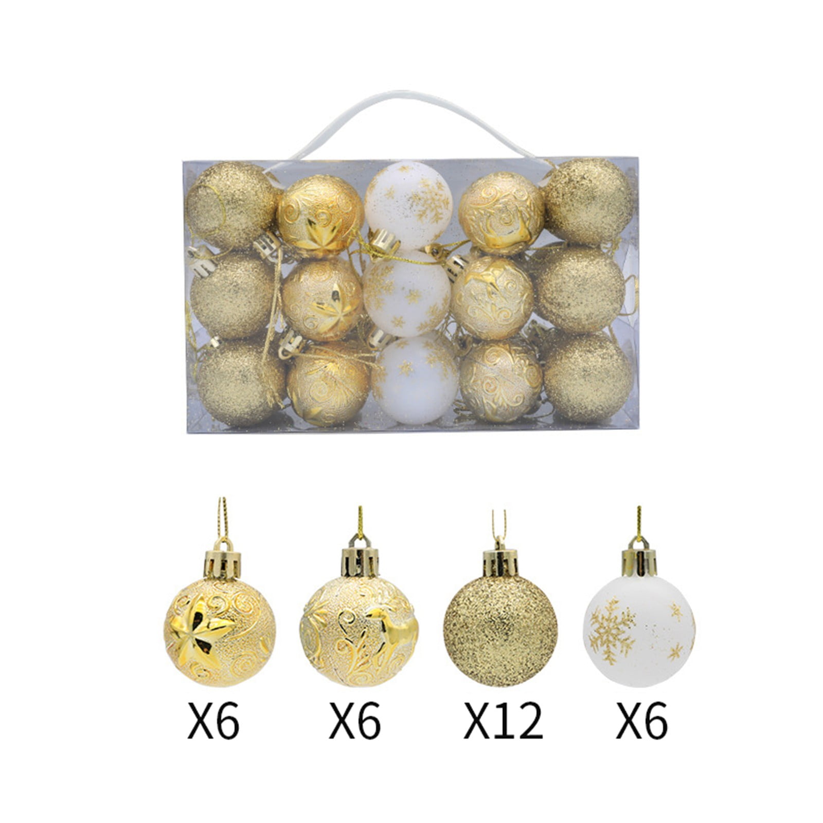 30Pcs Xmas Ornament Xmas Hanging Adornments with String for Festival ...