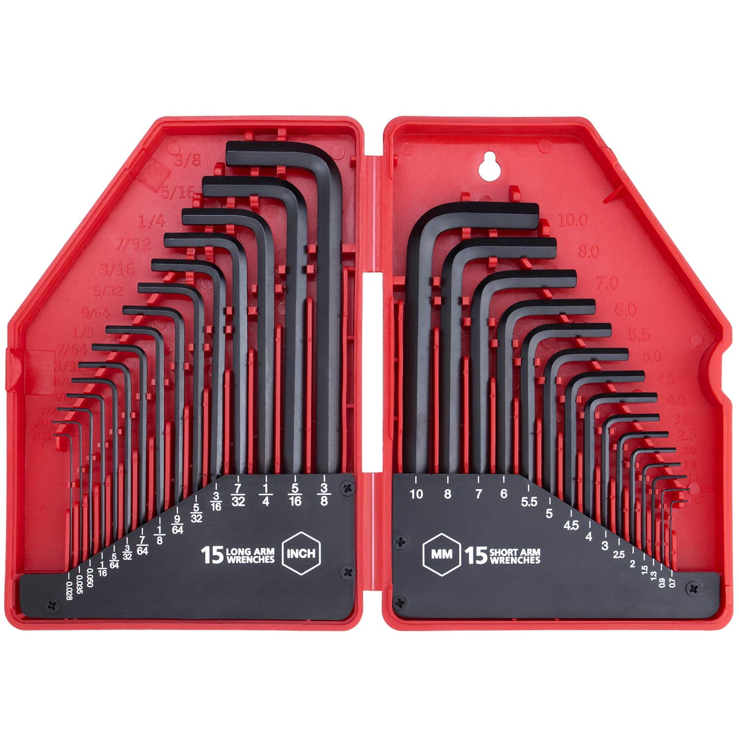 30Piece Premium Hex Key Allen Wrench Set SAE and Metric Assortment L ...