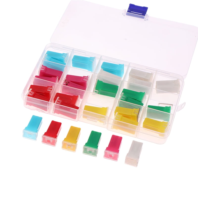 30Pieces/Box Auto Fuses PAL Square Long Foot Plug-in Fuses 20A-60A ...