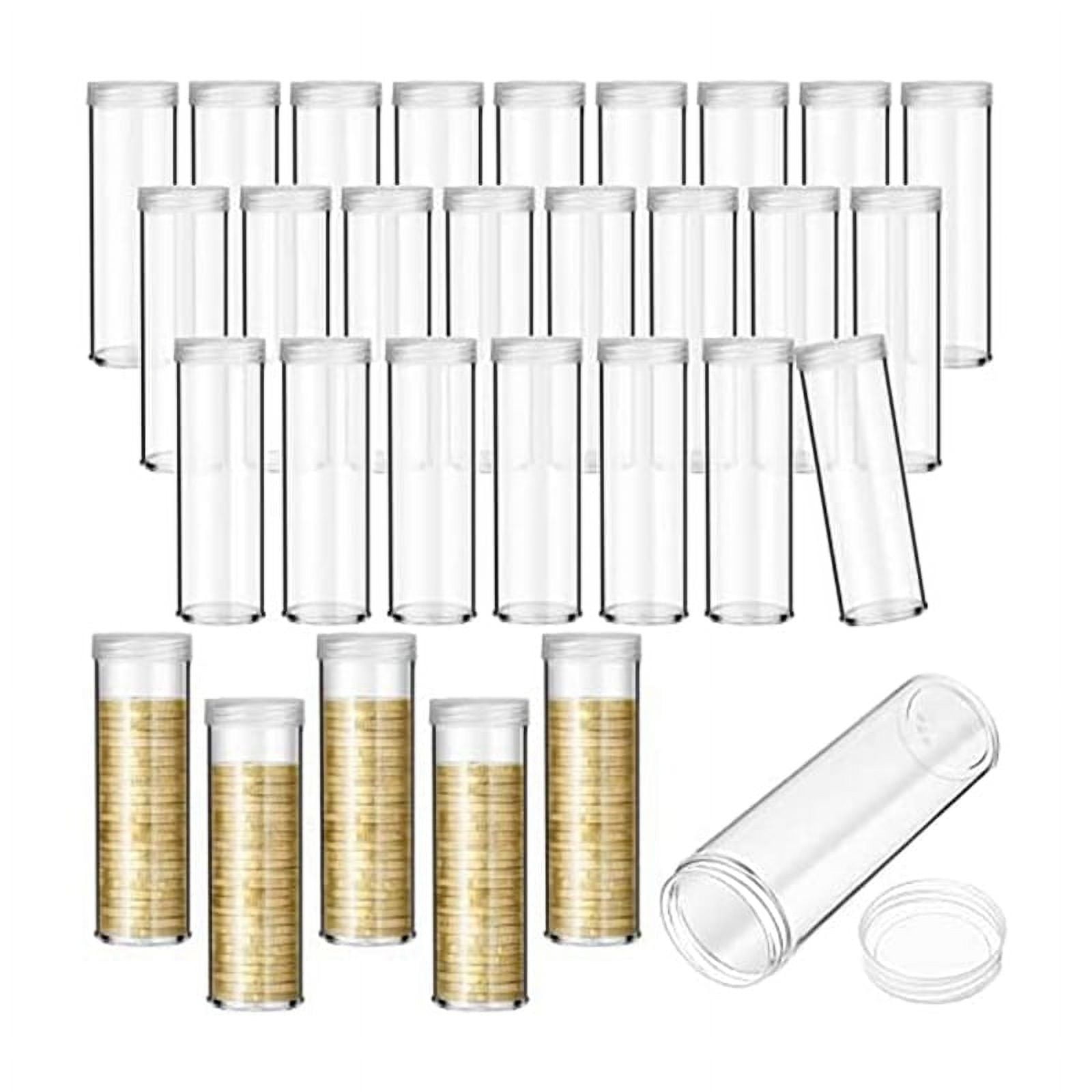 30Pieces Coin Storage Tube Penny Organizer with Screw on Lid for ...