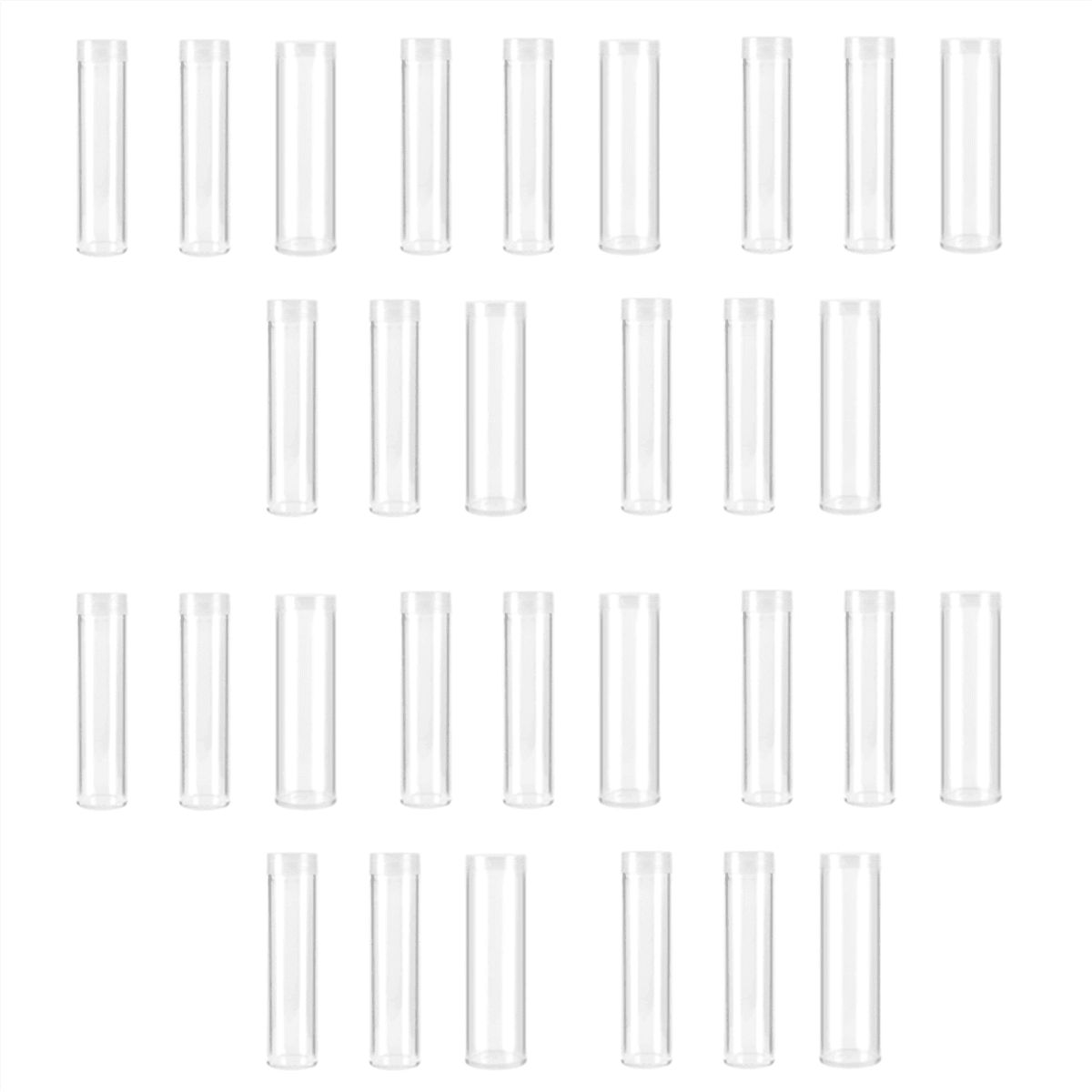30Pieces Coin Tubes Assorted Sizes Coin Storage Tubes - Walmart.com