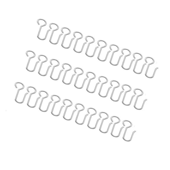 30Pieces Curtain Accessories Metal Curtain Track Hooks S Shaped Drapery ...