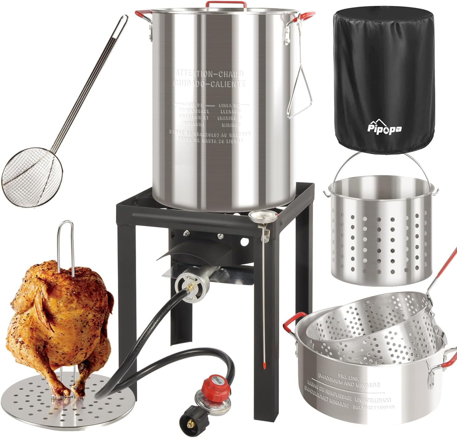 30QT & 10QT Outdoor Fryer | Turkey Fryer | Seafood Boil Pot | Cover ...