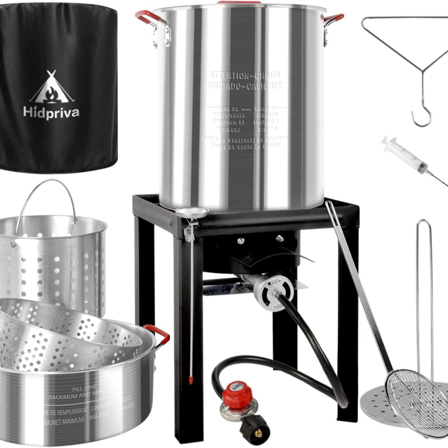 30QT Turkey Fryer & 10QT Fish Fryer Kit, Waterproof Cover & 12-inch ...