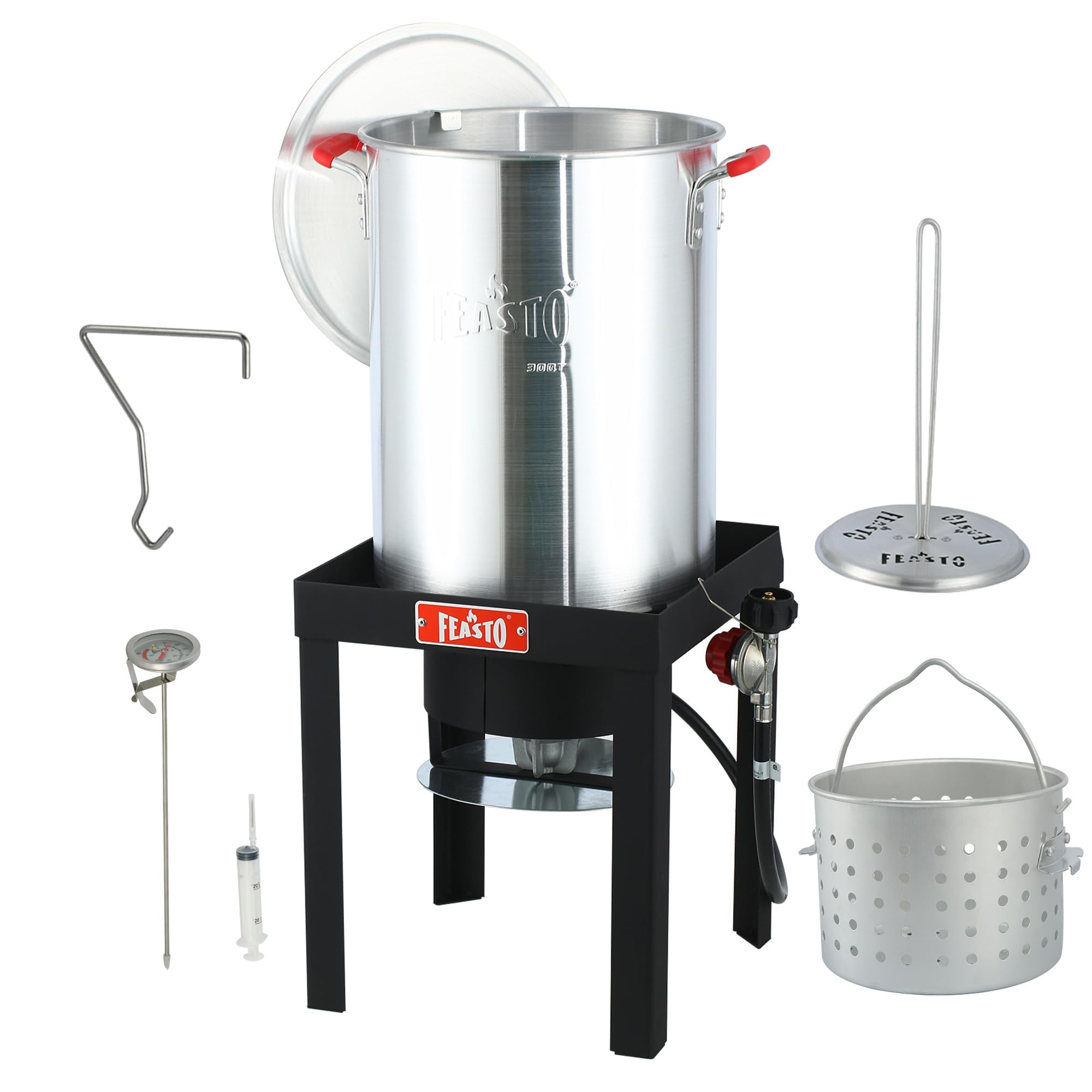 30QT Turkey Fryer Set with Basket & Propane Burner for Outdoor Cooking ...