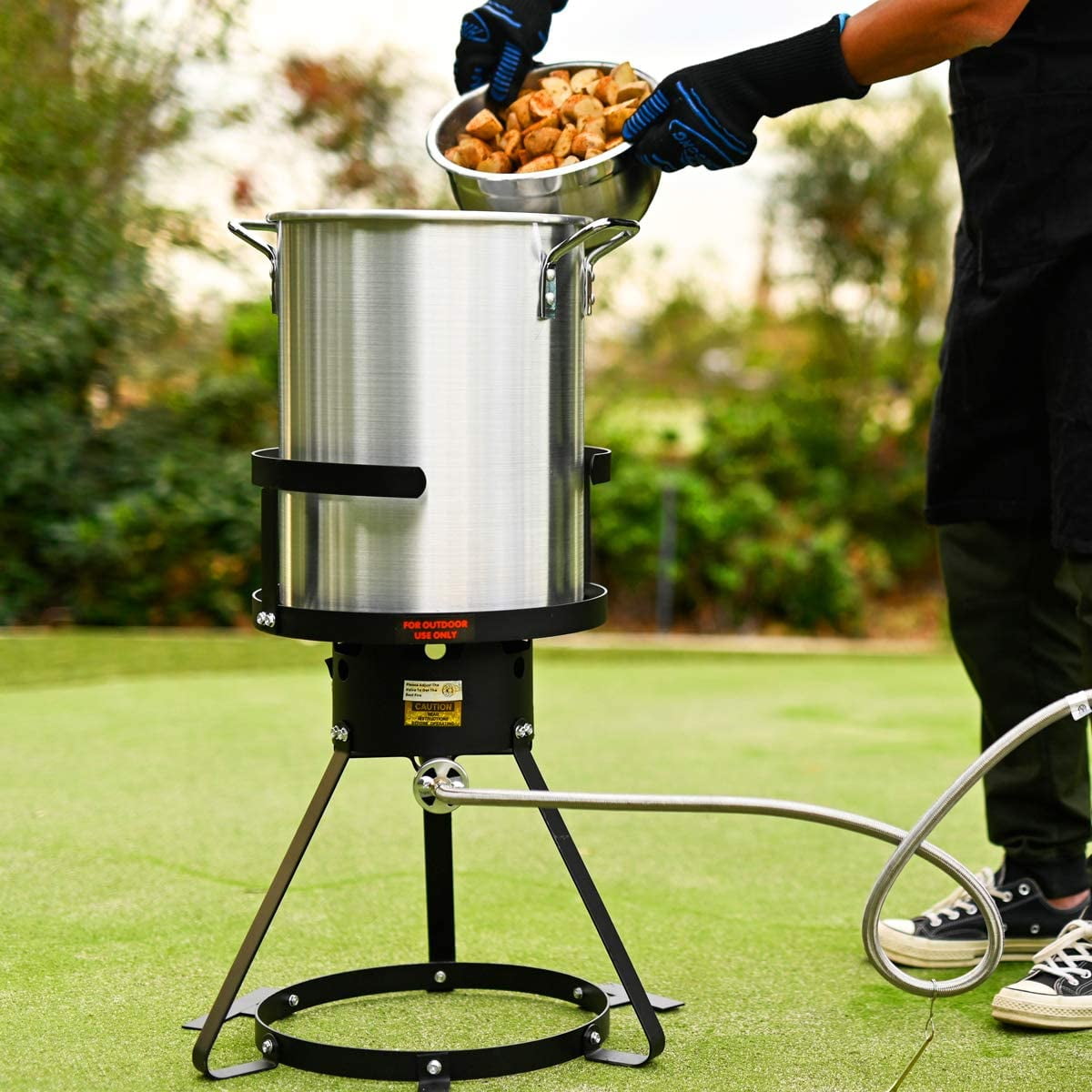 30Qt Turkey Deep Fryer Deluxe Aluminum 37,000 BTU Outdoor Boiler ...