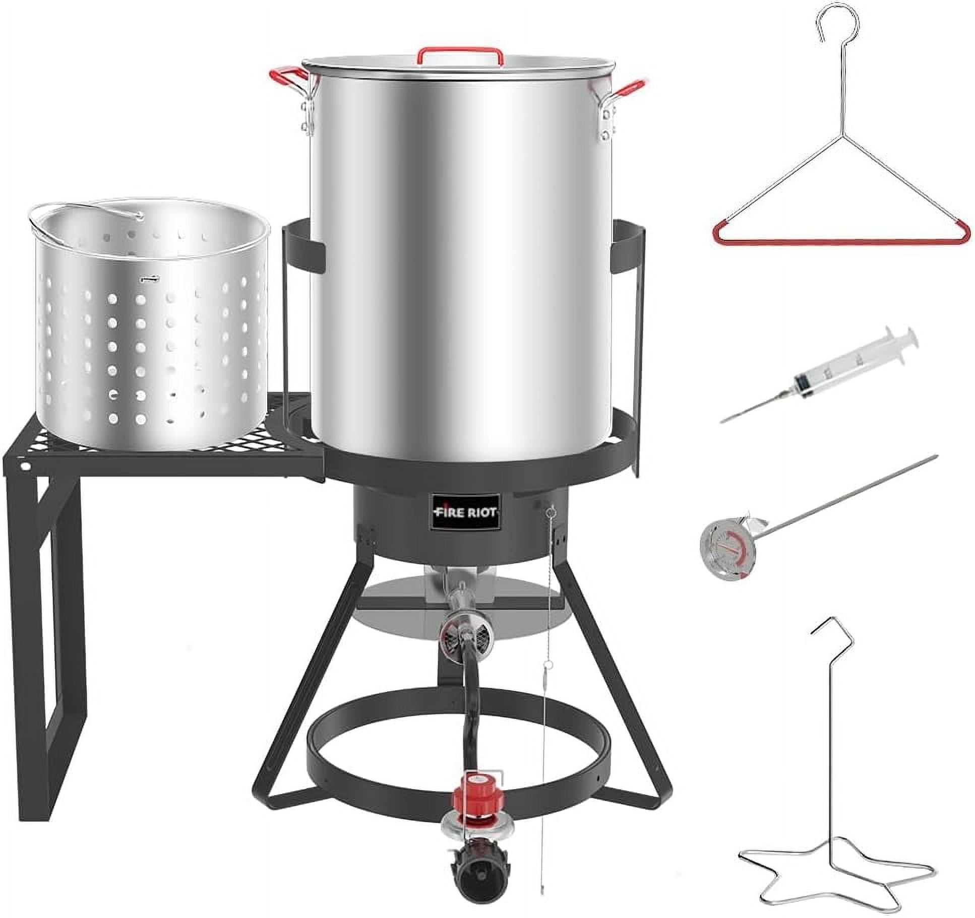 30Qt Turkey Fryer with Basket, Outdoor Propane Deep Fryers Burner Stand ...