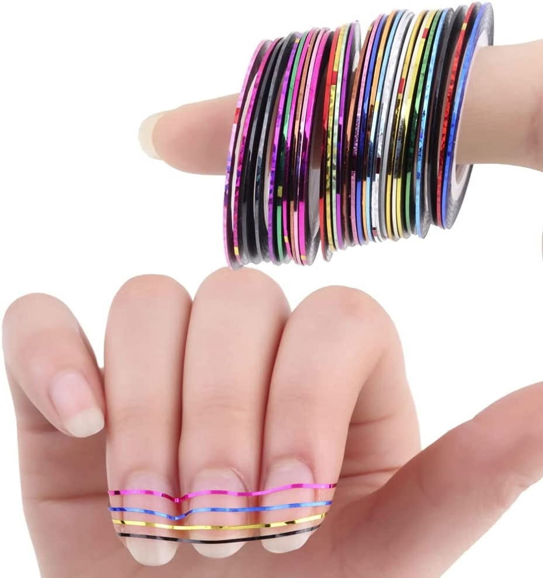 30Rolls Mixed Color Striping Tape Line for DIY 3D Nail Art Decorations ...