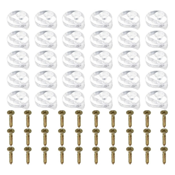 30Set Glass Retainer Clips Kit, 13mm Plastic Glass Cabinet Clips with ...