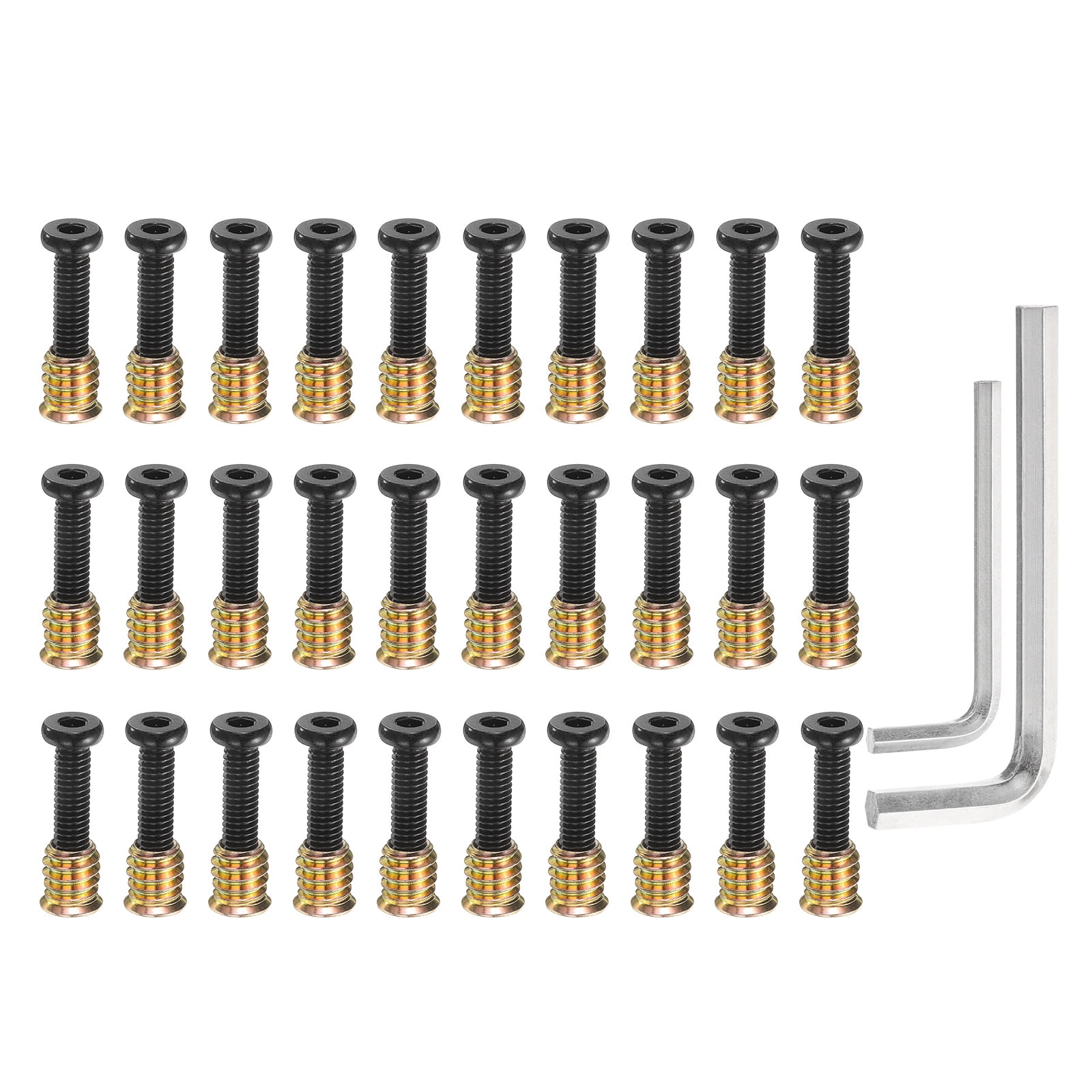 30Sets 5/16 x 1-5/32" Furniture Screw Threaded Inserts for Wood, 5/16 x ...